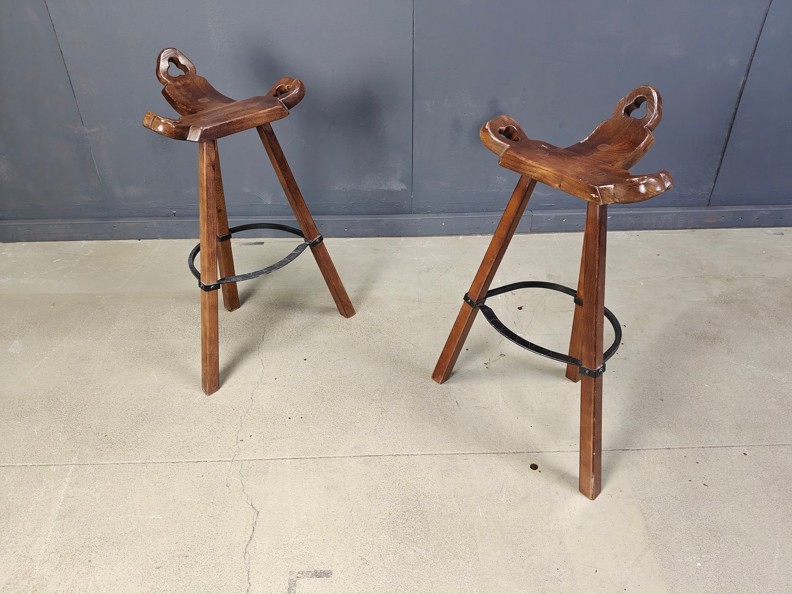 Vintage Spanish Bar Stools, 1960s, Set of 2 for sale at Pamono