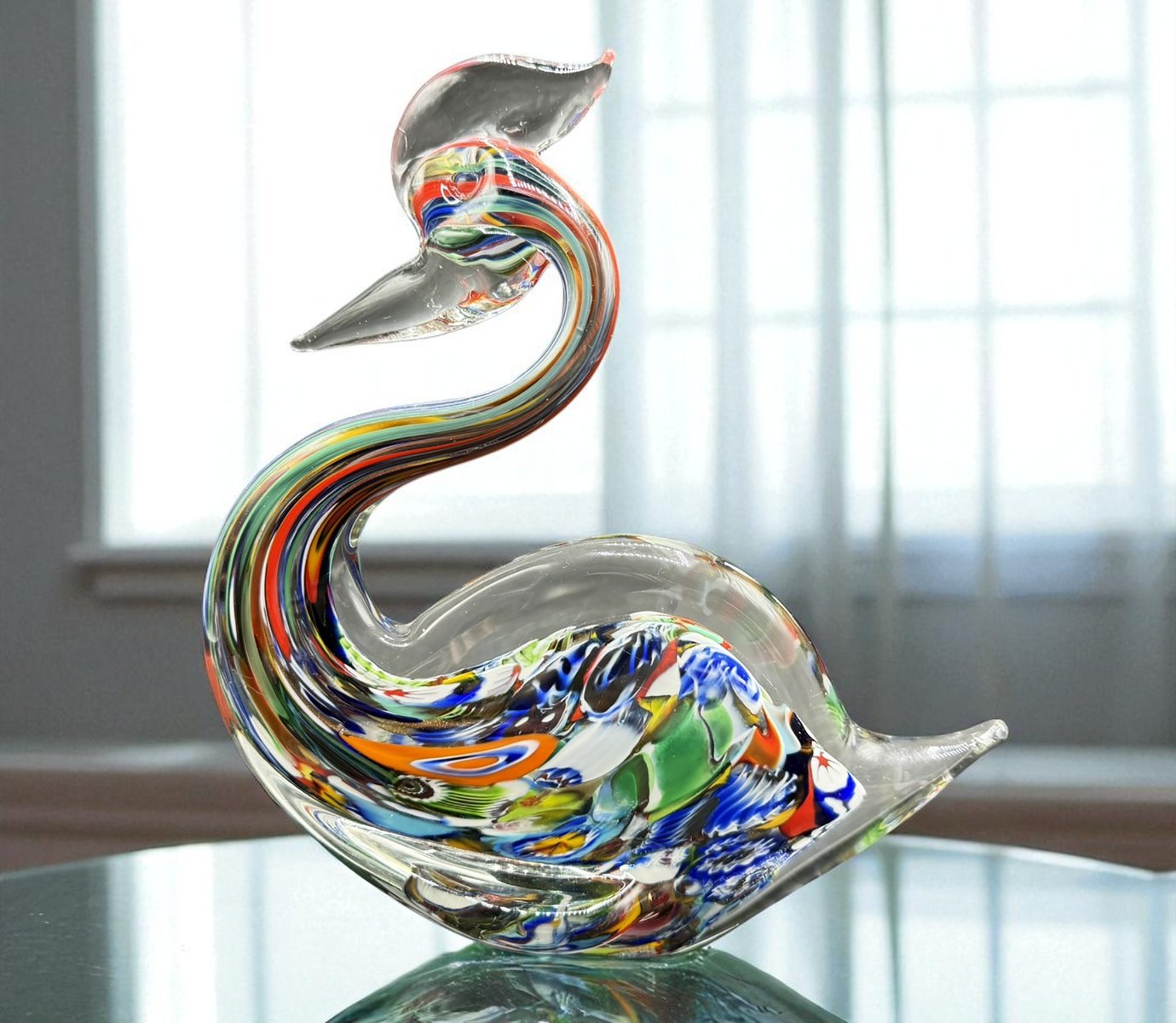 Murano Duck Sculpture with Colored Murrine in Blown Glass for sale at ...