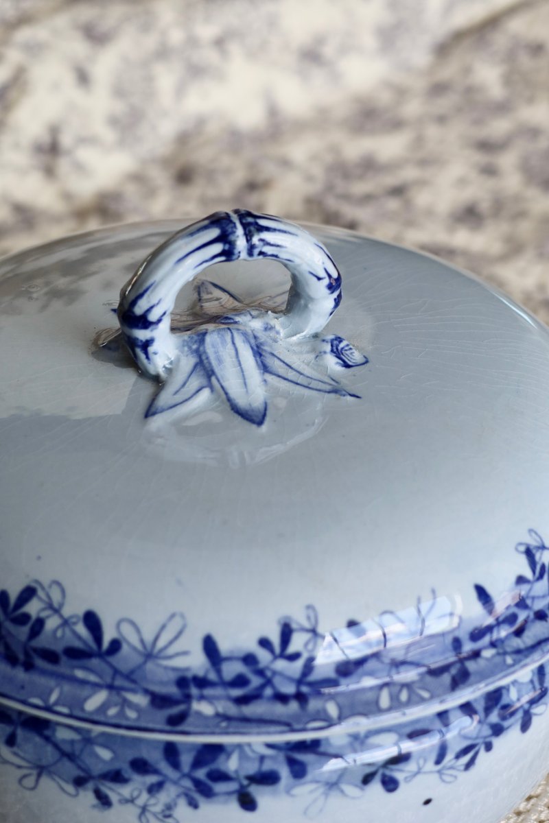 Antique Mimosa Soup Tureen in Earthenware from U&C Sarreguemines for ...