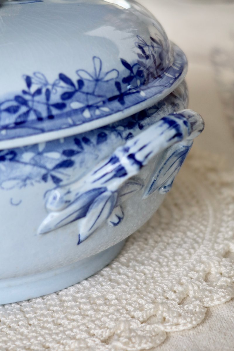 Antique Mimosa Soup Tureen in Earthenware from U&C Sarreguemines for ...