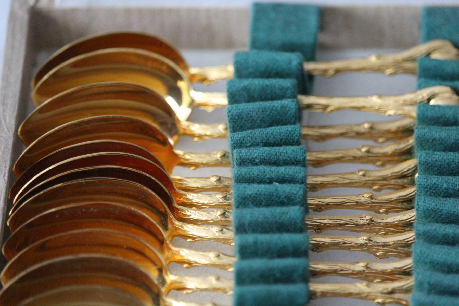 Gold-Plated Coffee Spoons, France, Set of 12 for sale at Pamono