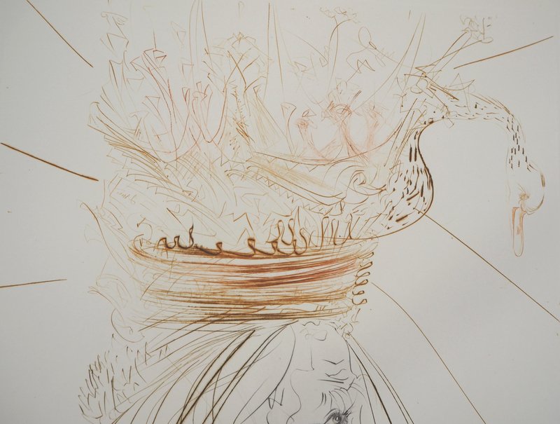 Salvador Dali, The Surrealist King, 1970, Original Signed Etching for ...