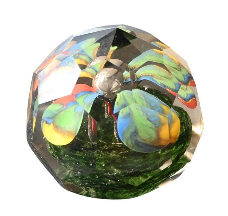 Antique Cut Glass Paperweight Flowers for sale at Pamono