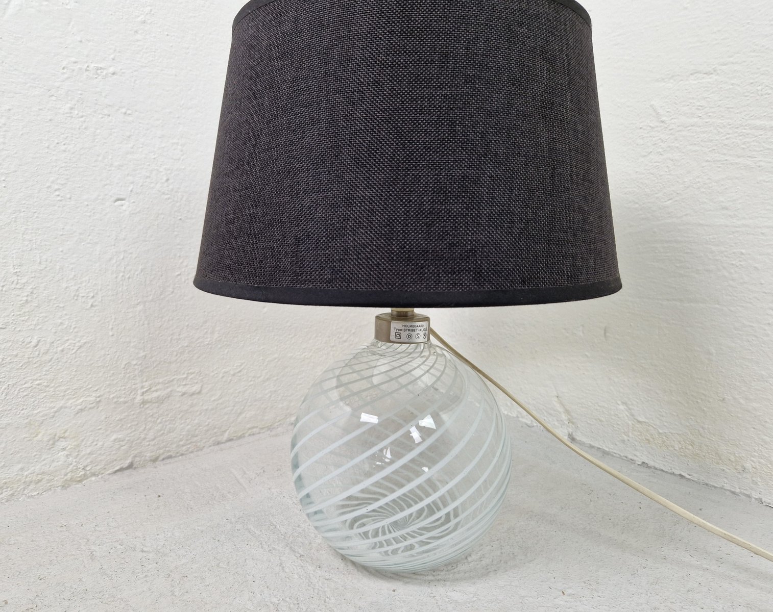 Vintage Swirl Table Lamp from Holmegaard, 1970s for sale at Pamono