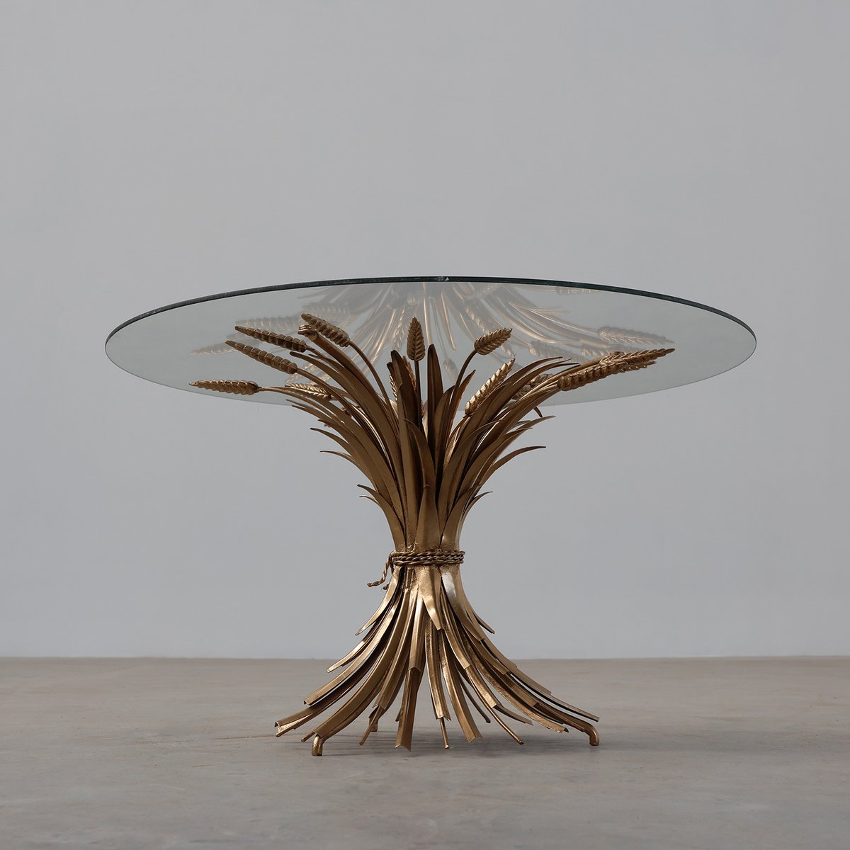 Hollywood Regency Gilt Sheaf of Wheat Side Table in the style of Coco ...