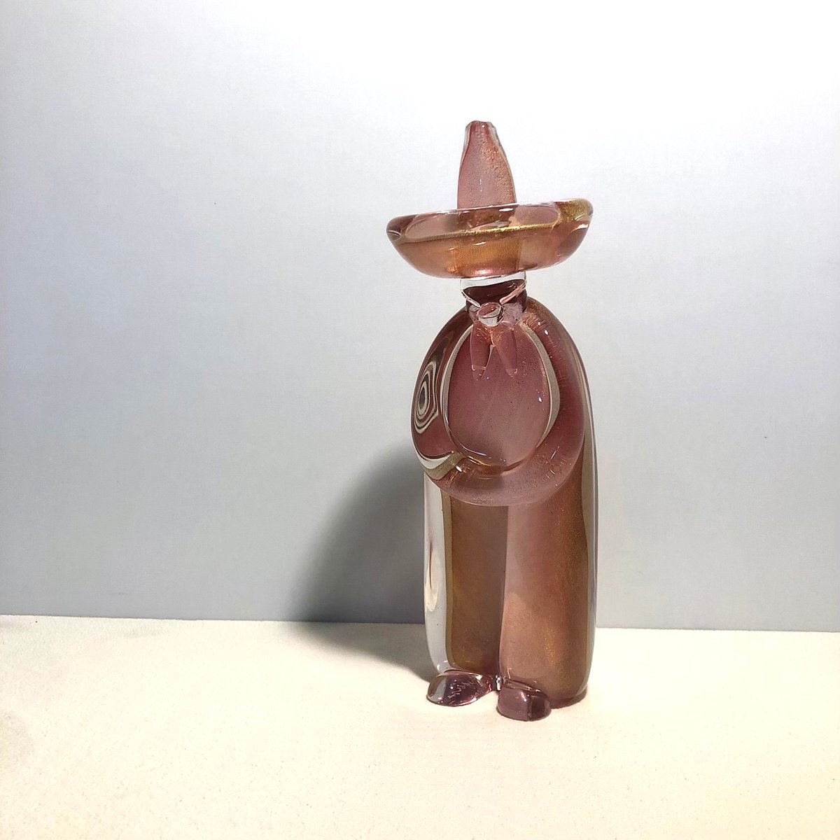 Submerged Glass Sculpture of Mexican Man with Gold Inclusions by ...