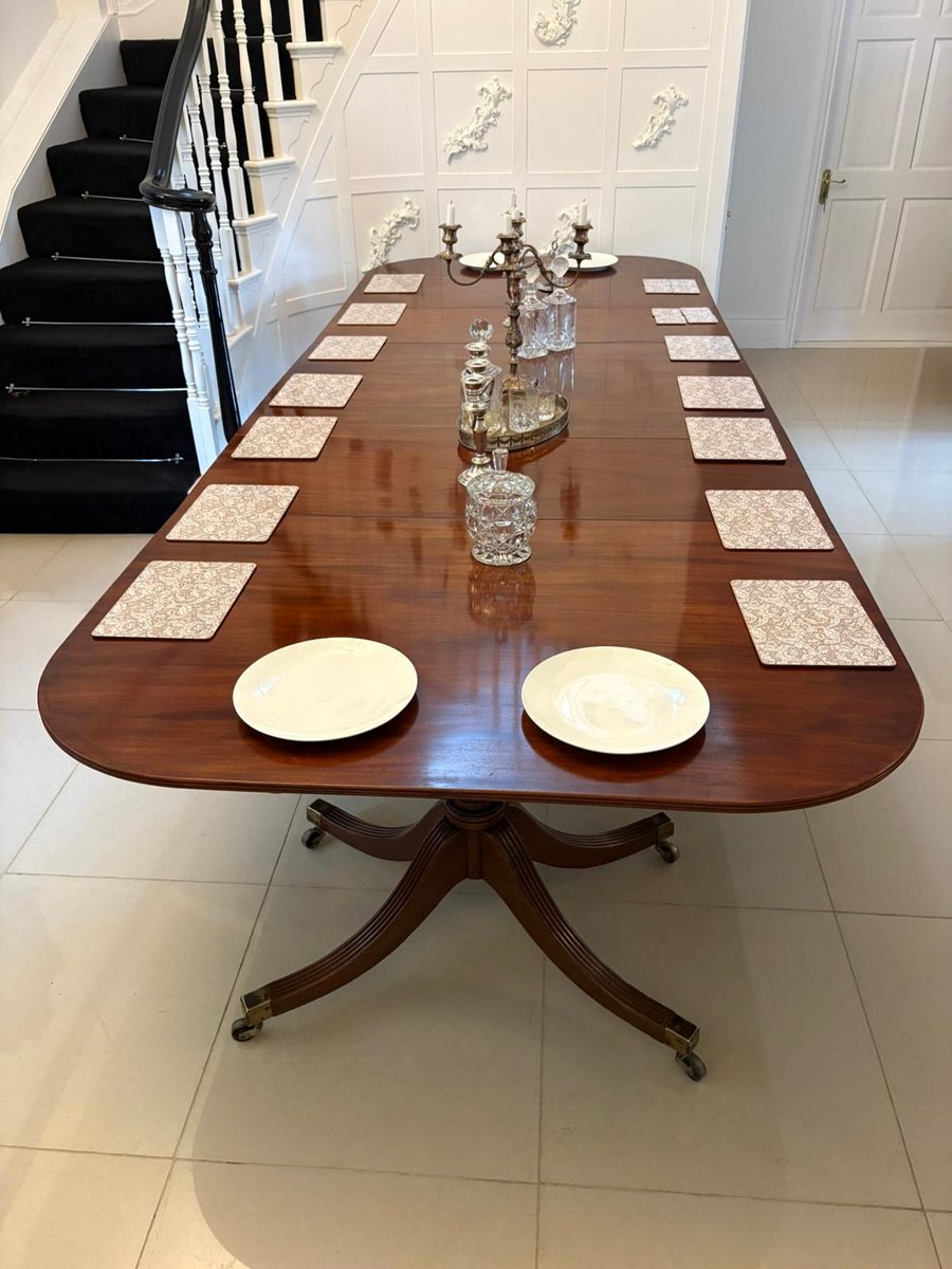 Regency 16/18 Seater Figured Mahogany 3 Pilar Dining Table, 1830 for ...