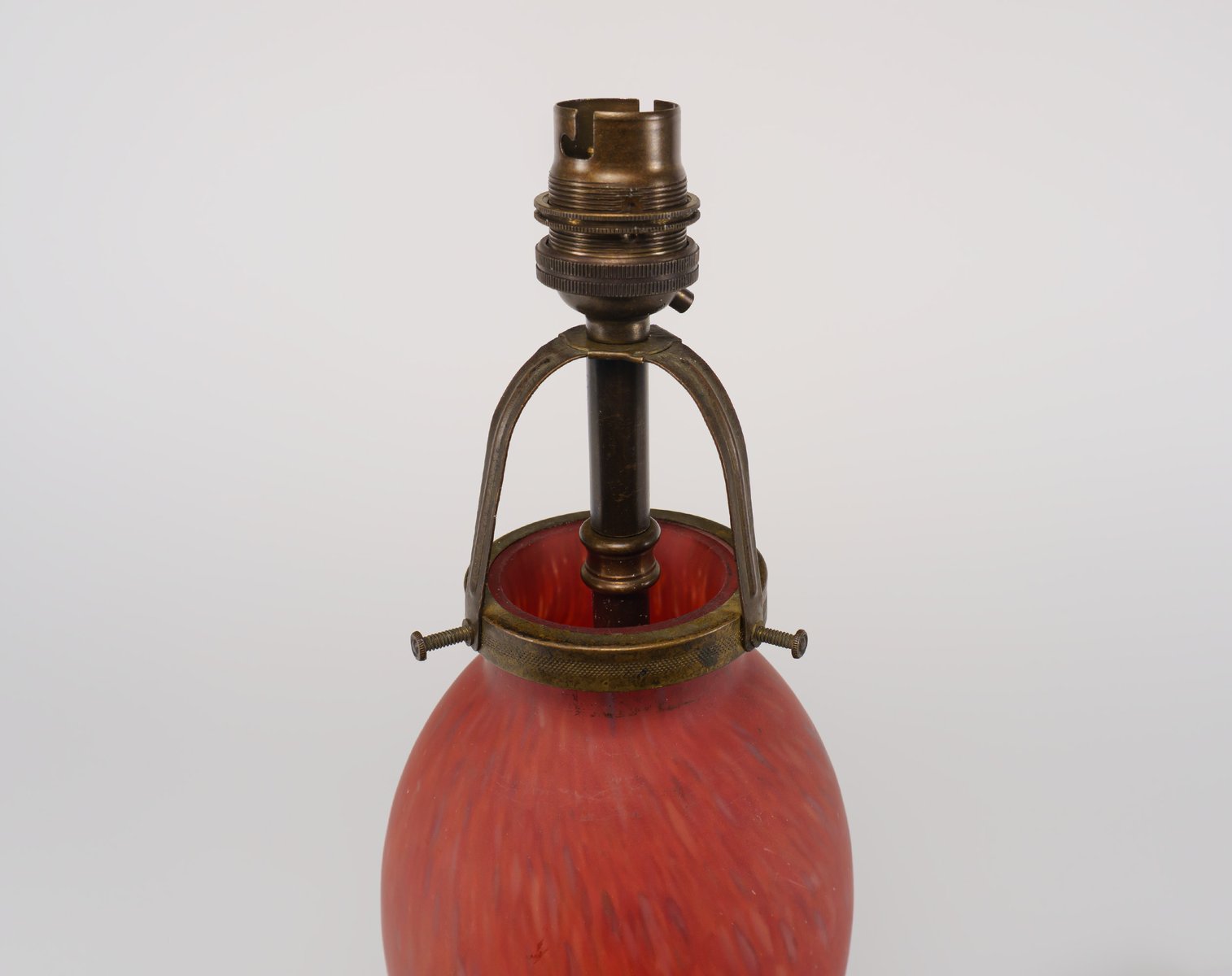 Vintage French Pate-De-Verre Glass Table Lamp from Art De, France ...