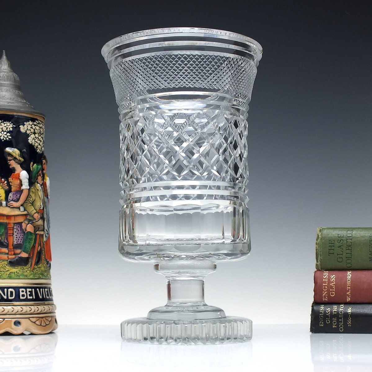 Large Victorian Cut Glass Flower Vase, 1890s for sale at Pamono