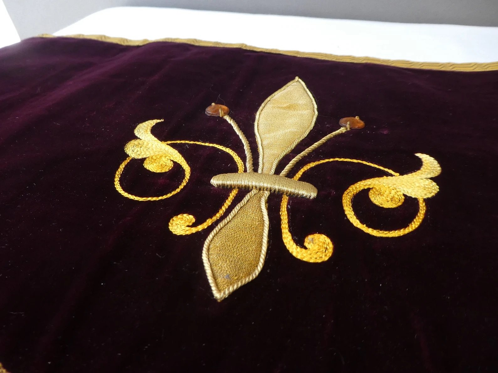 Antique Religious Textile with Sacred Heart Embroidery, 1800s for sale ...
