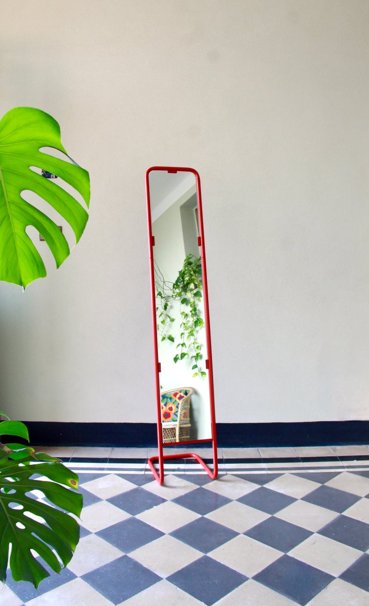 Vintage Italian Floor Mirror, 1980s for sale at Pamono