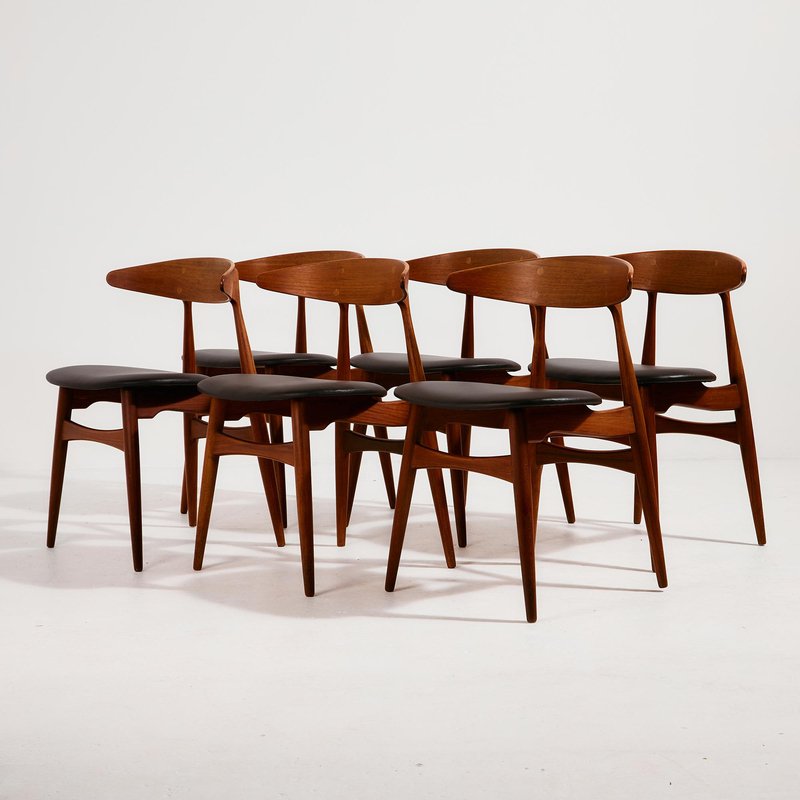 CH33 Teak Dining Chairs by Hans J. Wegner for Carl Hansen & Søn, Set of ...