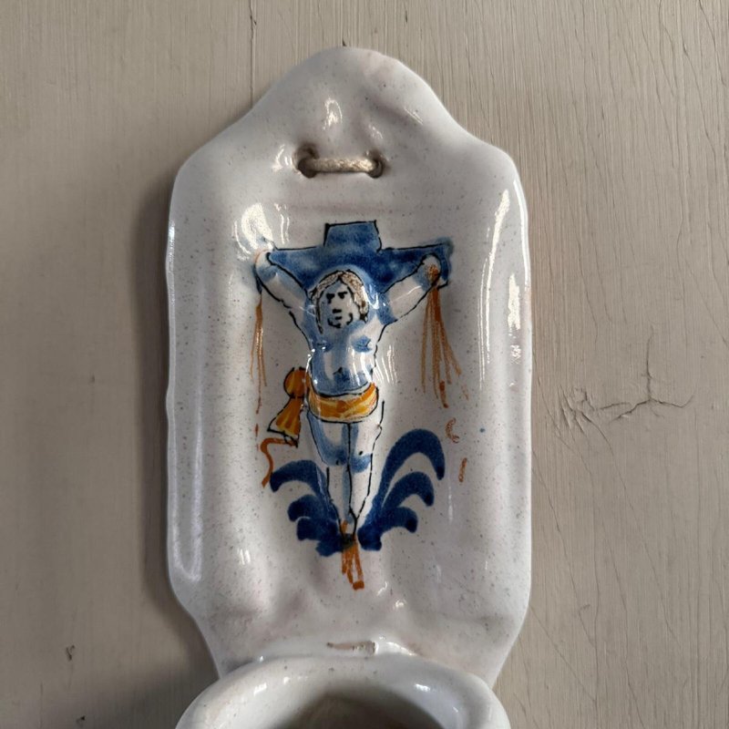 18th Century Nevers Earthenware Holy Water Font in the Round for sale ...