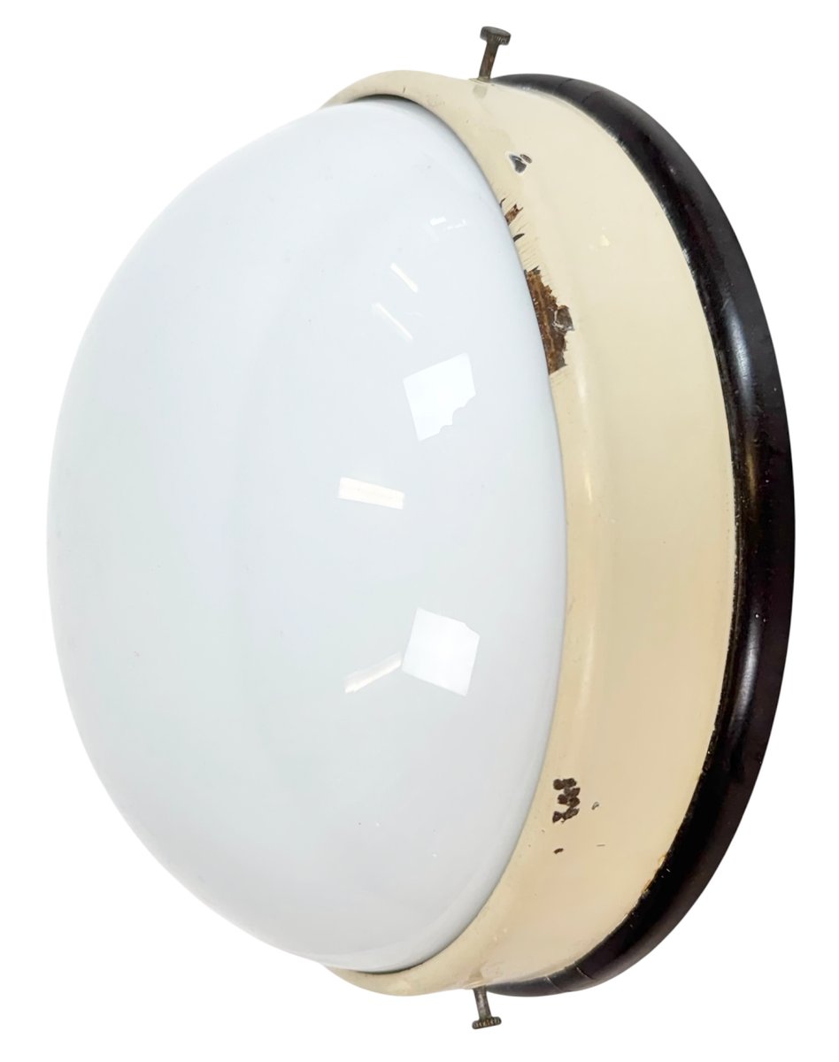 Industrial Bakelite Wall Light with Milk Glass, 1950s for sale at Pamono