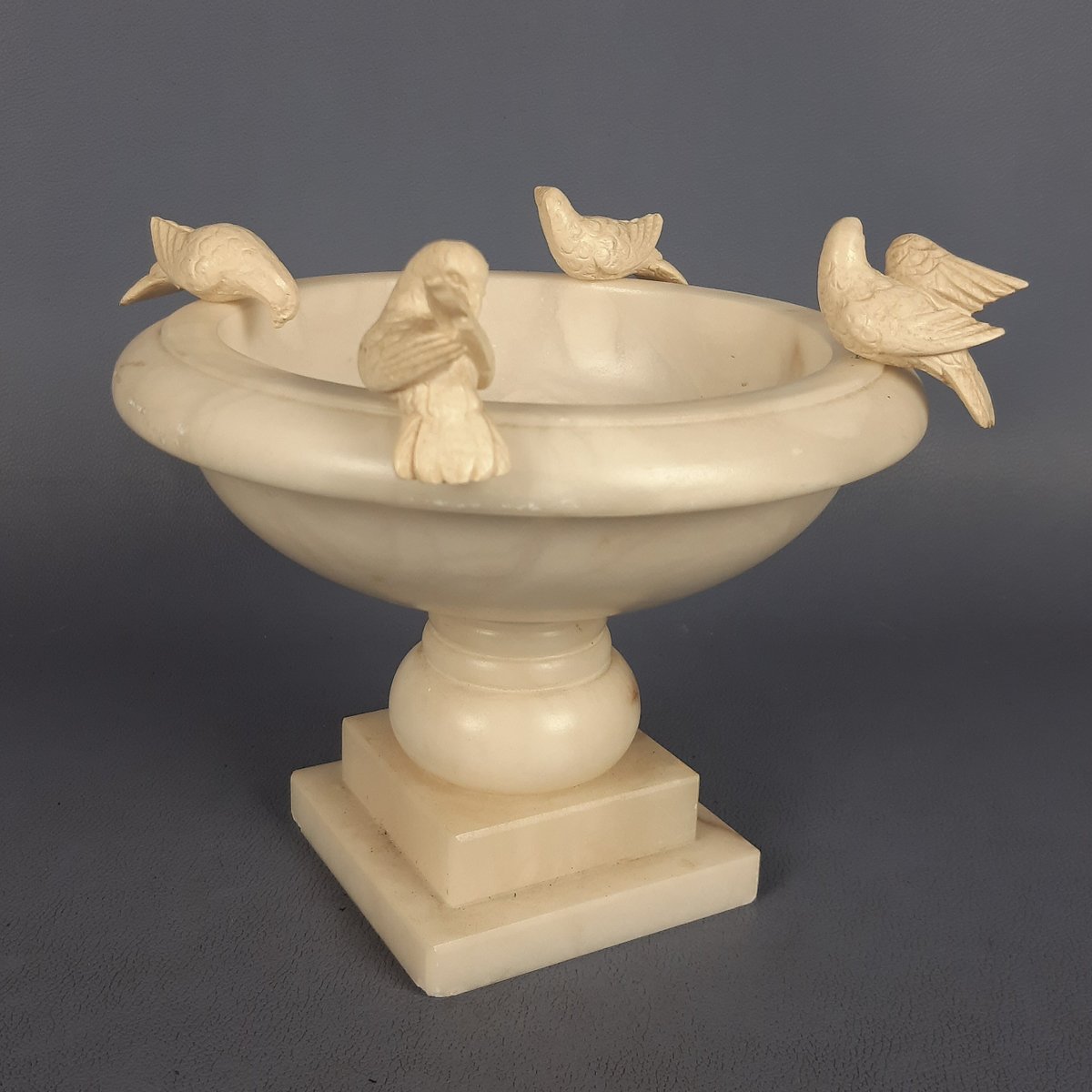 Alabaster Holy Water Fountain on Stand with Doves, Italy, 1960s for ...