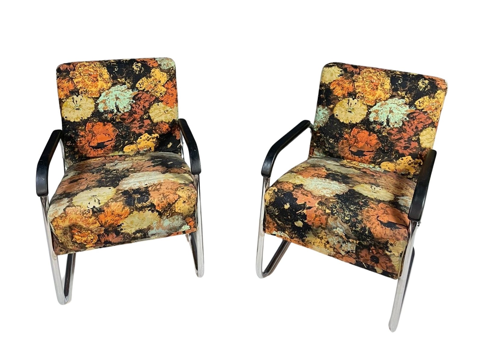 Bauhaus Functionalist Chromed Armchairs, Eastern Europe, 1950s, Set of ...