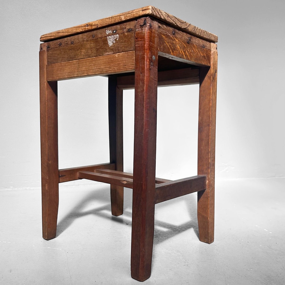 Minimalist Japanese Wooden Stool, 1930s for sale at Pamono