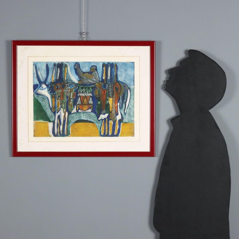 Bruce Onobrakpeya, Composition, Plastograph for sale at Pamono