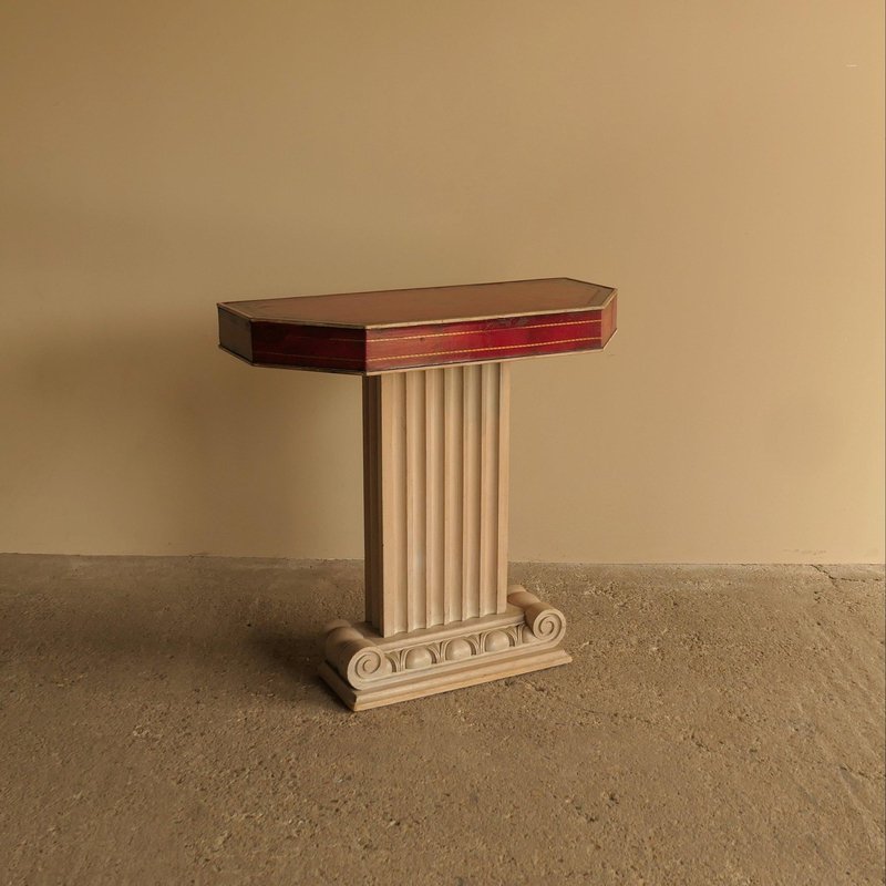 Neoclassical Console Table with Leather for sale at Pamono