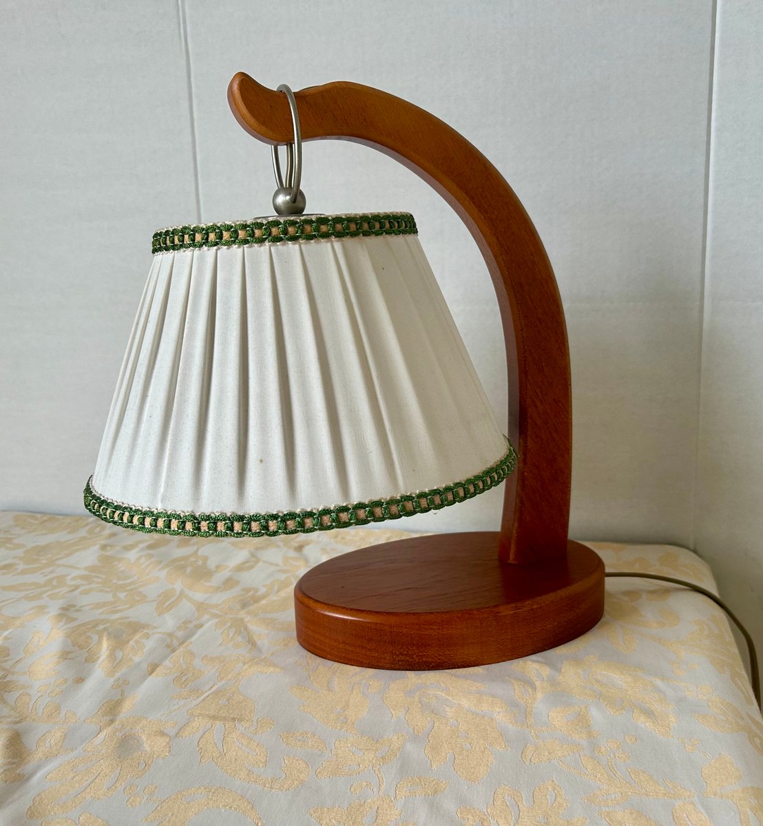 Cherry Wood Lamp with Lampshade, 1990s for sale at Pamono