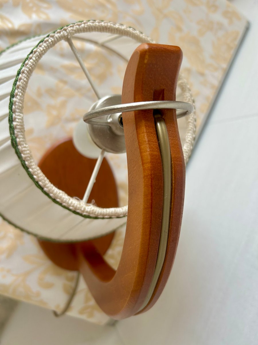 Cherry Wood Lamp with Lampshade, 1990s for sale at Pamono