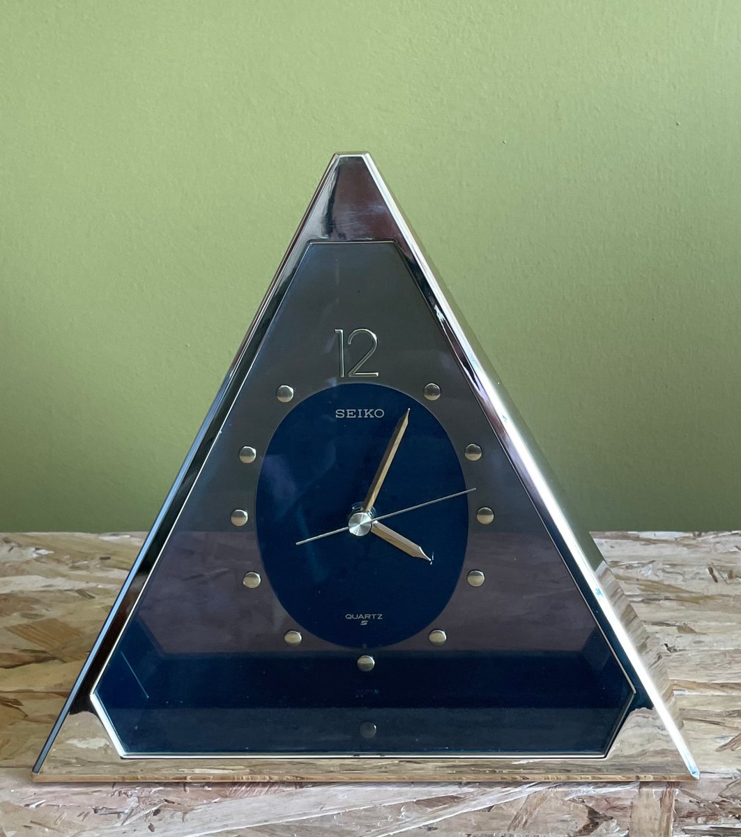 Pyramid Quartz Clock by Seiko, Japan, 1980s for sale at Pamono