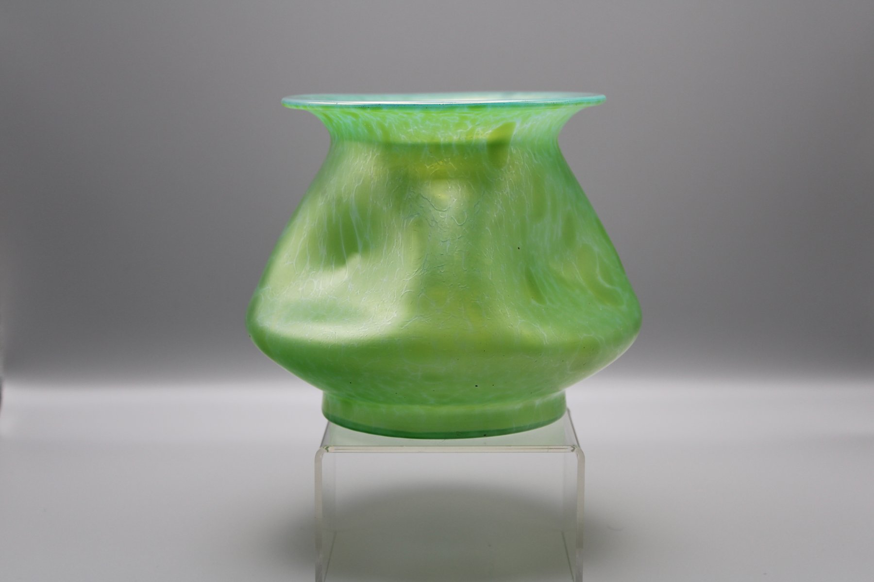 Iridescent Green Glass Vase attributed to Johann Loetz Witwe for Loetz ...