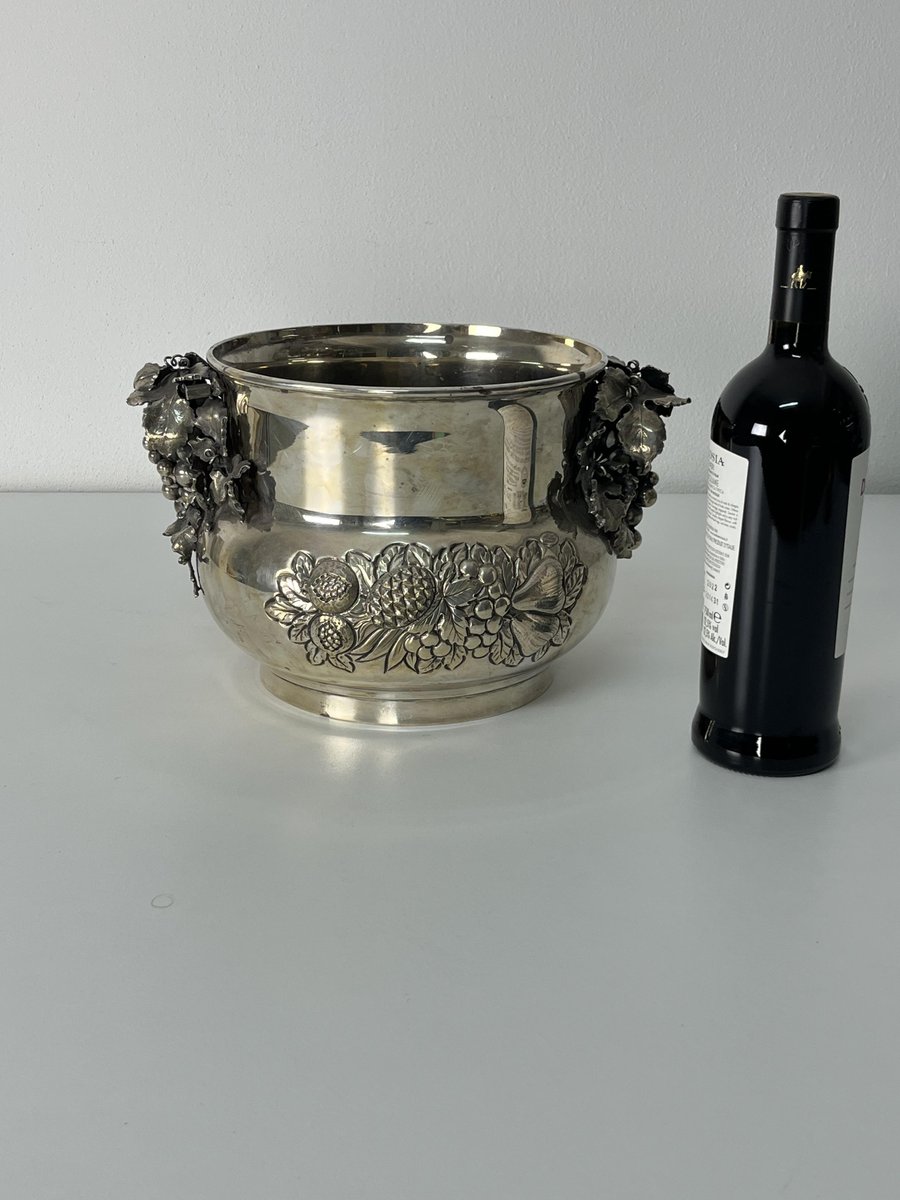 Hand-Chiseled 925 Sterling Silver Champagne Bucket, 1980s for sale at ...