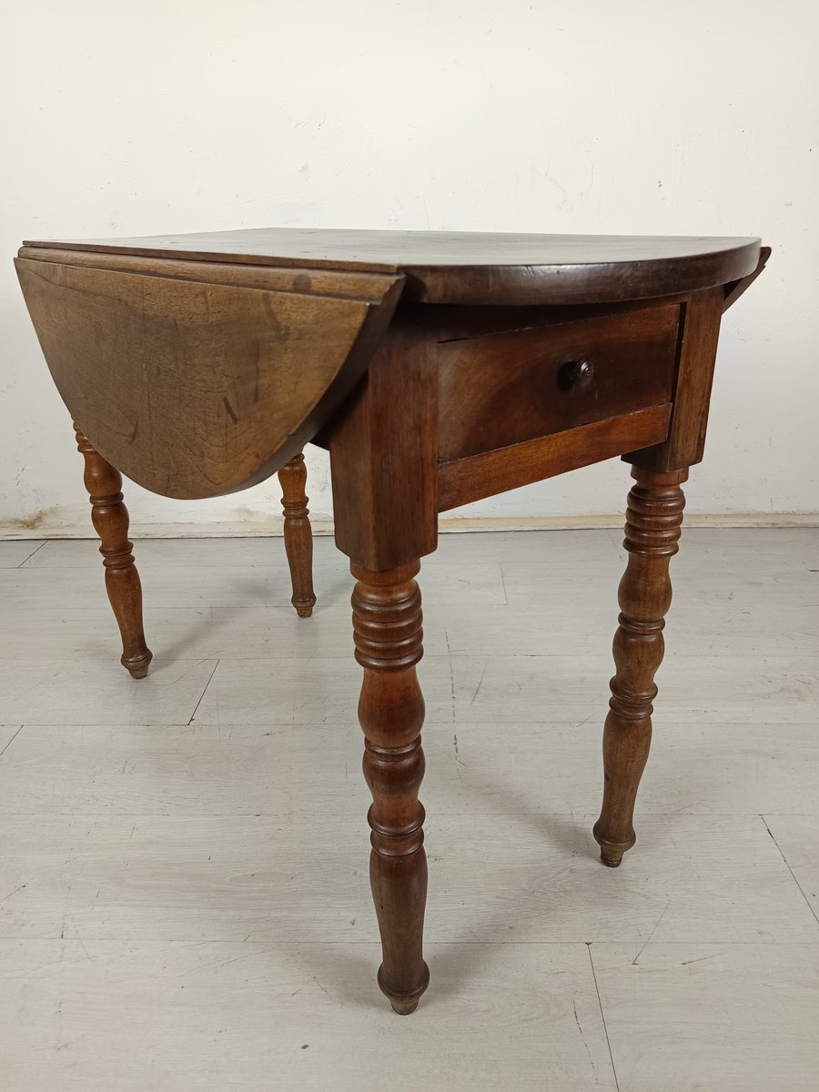 Antique Folding Table in Walnut for sale at Pamono