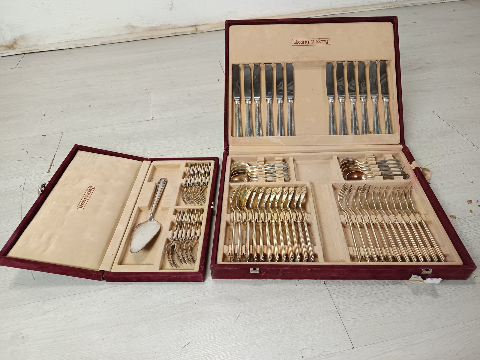 Vintage Silver Cutlery Set by Létang Rémy, 1970s, Set of 59 for sale at ...