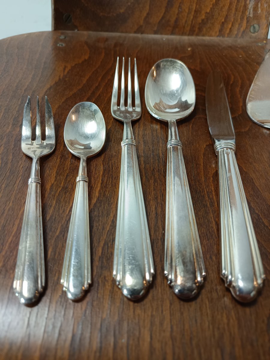 Vintage Silver Cutlery Set by Létang Rémy, 1970s, Set of 59 for sale at ...