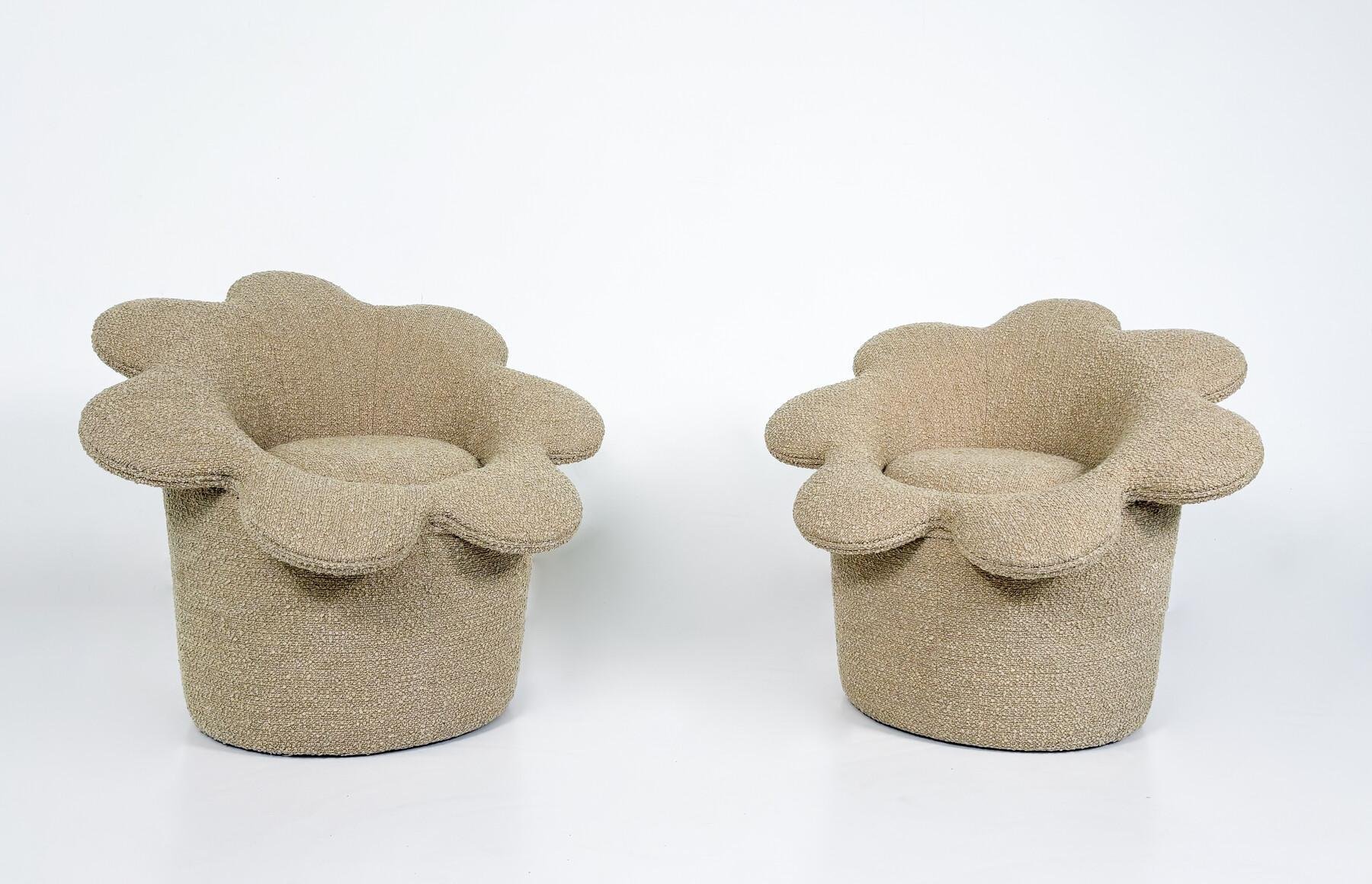 Set of Vintage Flowers Lounge Chairs for sale at Pamono