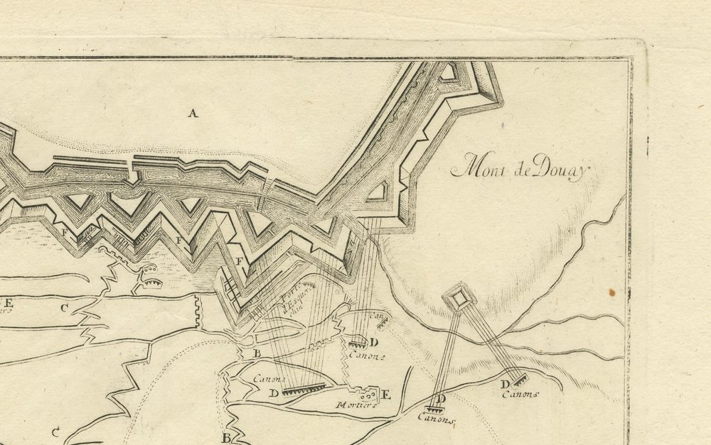 Attack Plan of Douay Fortress, France, 1710 for sale at Pamono