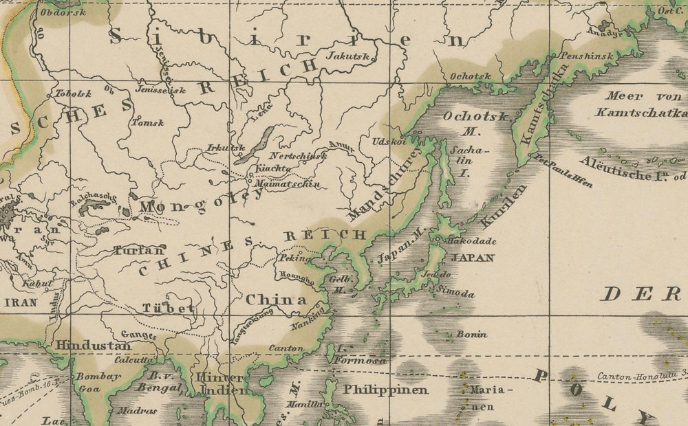 Antique World Map Mercator Projection with Global Sea Routes by Adolf ...