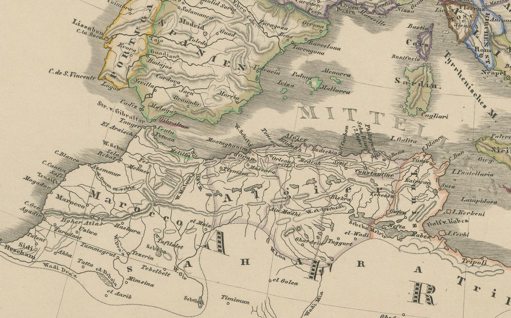 Map of Europe with Political Divisions and Borders, 1858 for sale at Pamono