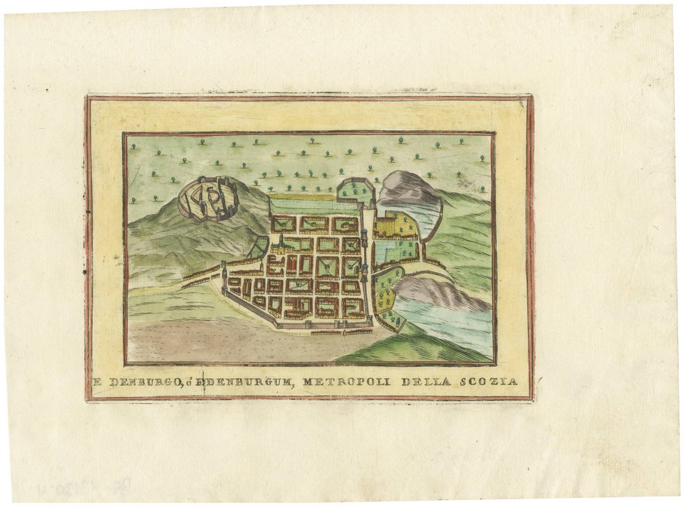 Edinburgh City Plan, Italy, 1700s for sale at Pamono
