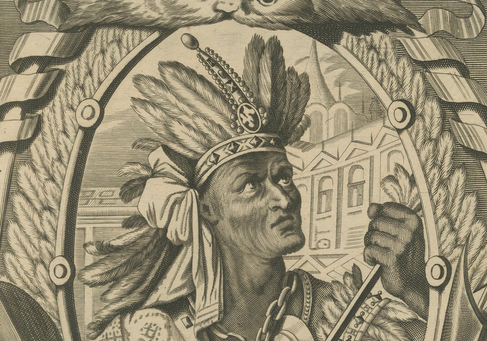 Atahualpa le Dernier Empereur Inca de Péroue, 1700, Gravure sur Papier ...