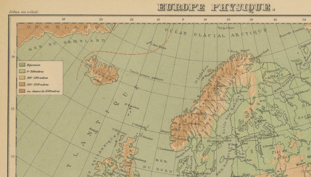 Antique French Map of Europe by Hachette, 1883 for sale at Pamono