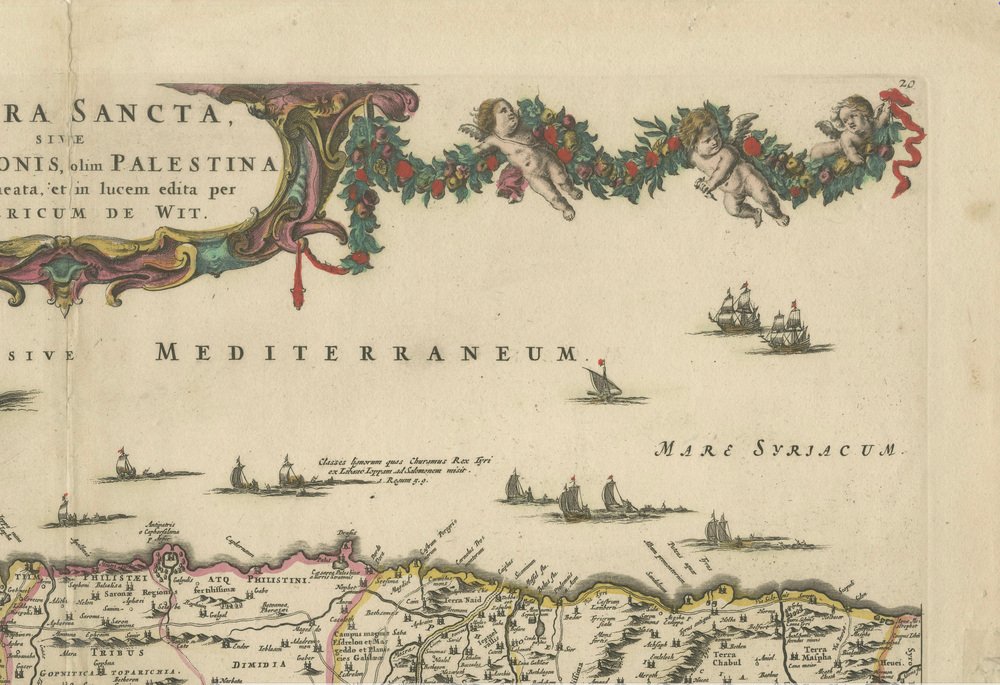 Map of Palestine by Frederic De Wit, 1670 for sale at Pamono
