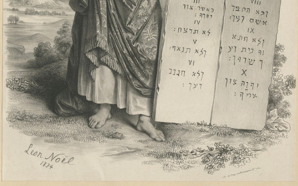 Léon Noël, Moses mit den Zehn Geboten, Lithographie, 1844 bei Pamono kaufen