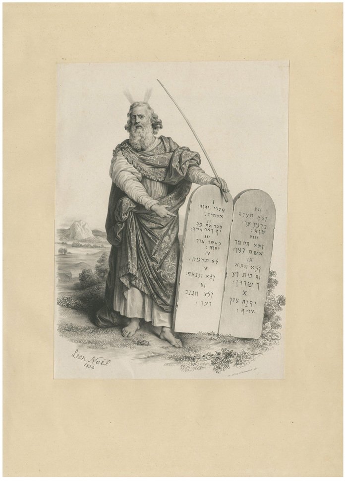 Léon Noël, Moses mit den Zehn Geboten, Lithographie, 1844 bei Pamono kaufen