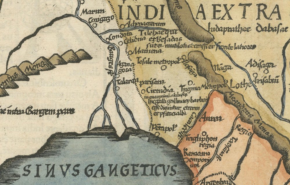 Map of India and Southeast Asia from Ptolemaic Geography, 1535 for sale ...