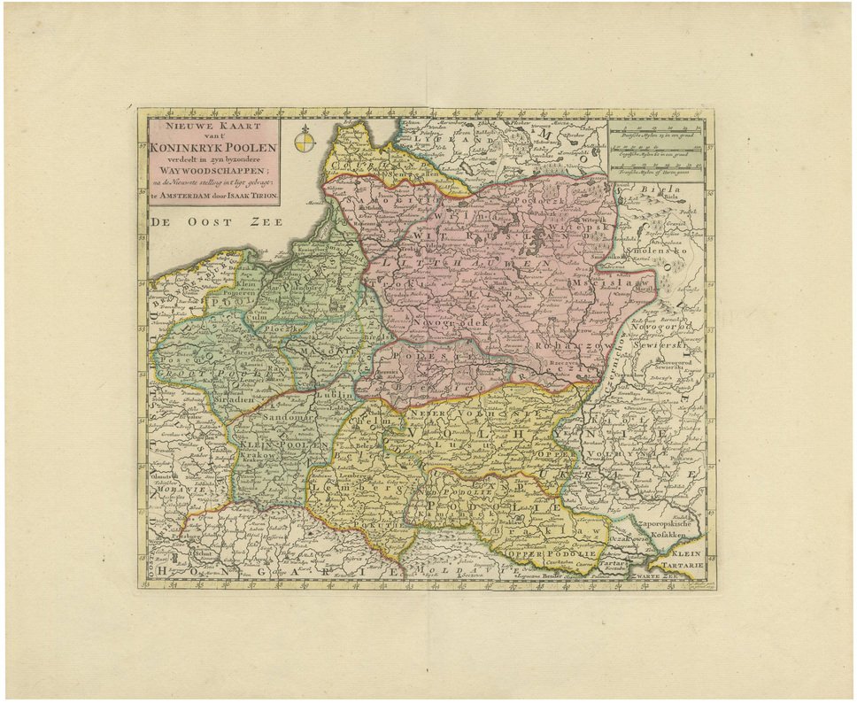 Historic Map of Poland and Lithuania, 1740 for sale at Pamono
