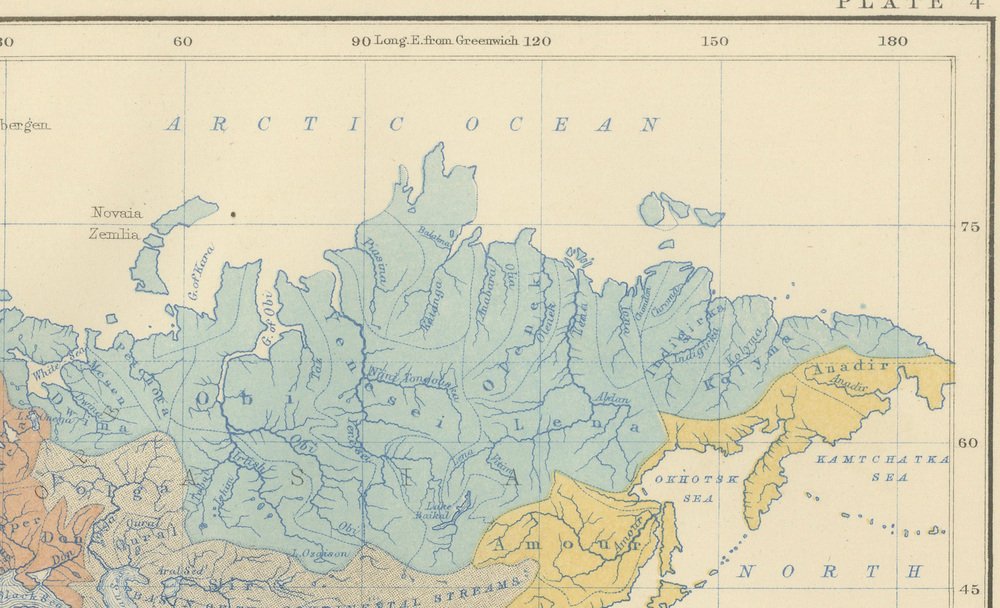 River Systems Map of the World by A.K. Johnston, 1856 for sale at Pamono