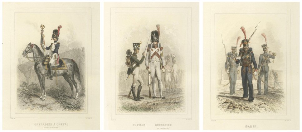 Napoleonic Guard Soldiers Grenadier, 1859, Paper, Set of 3 for sale at ...