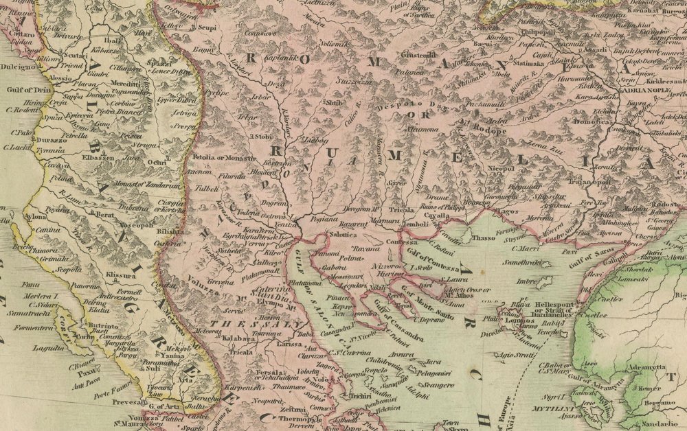 Map of Turkish Dominions in Europe, 1813 for sale at Pamono
