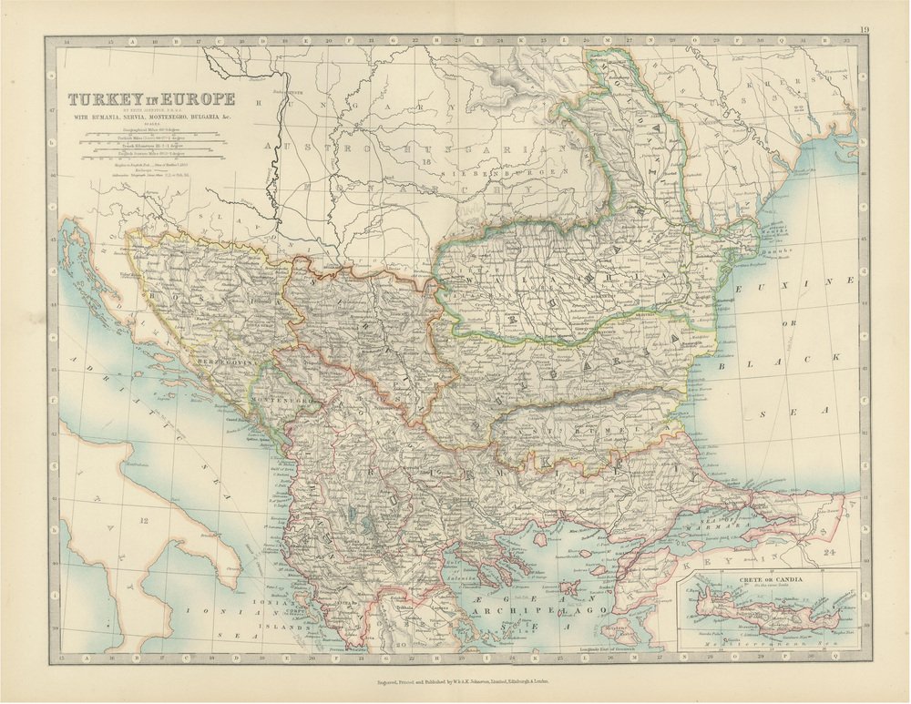 Antique Map of Turkey in Europe, 1903 for sale at Pamono
