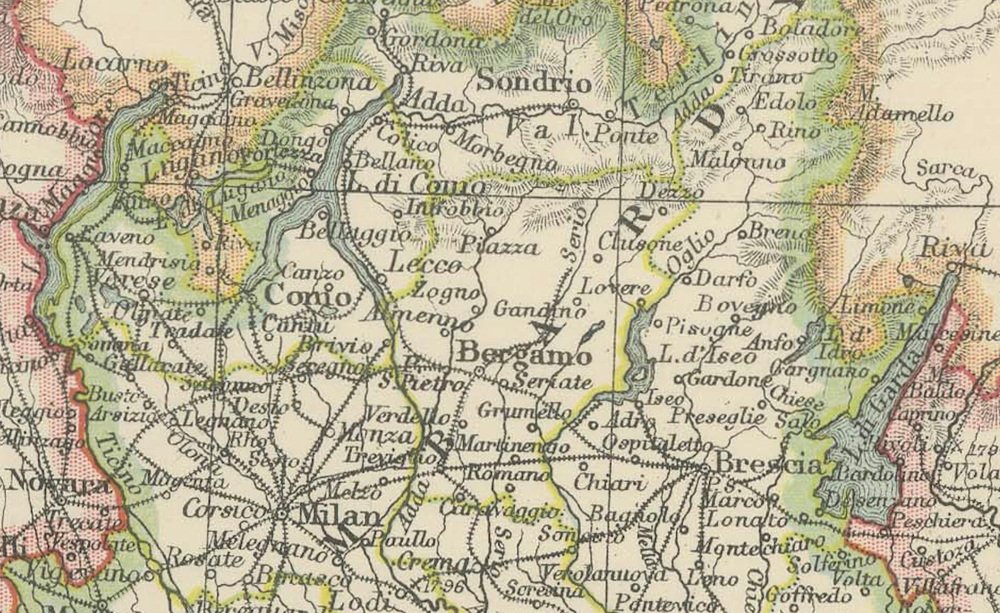 Antique Map of Italy, 1903 for sale at Pamono