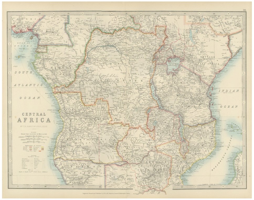 Antique Map of Central Africa, 1903 for sale at Pamono