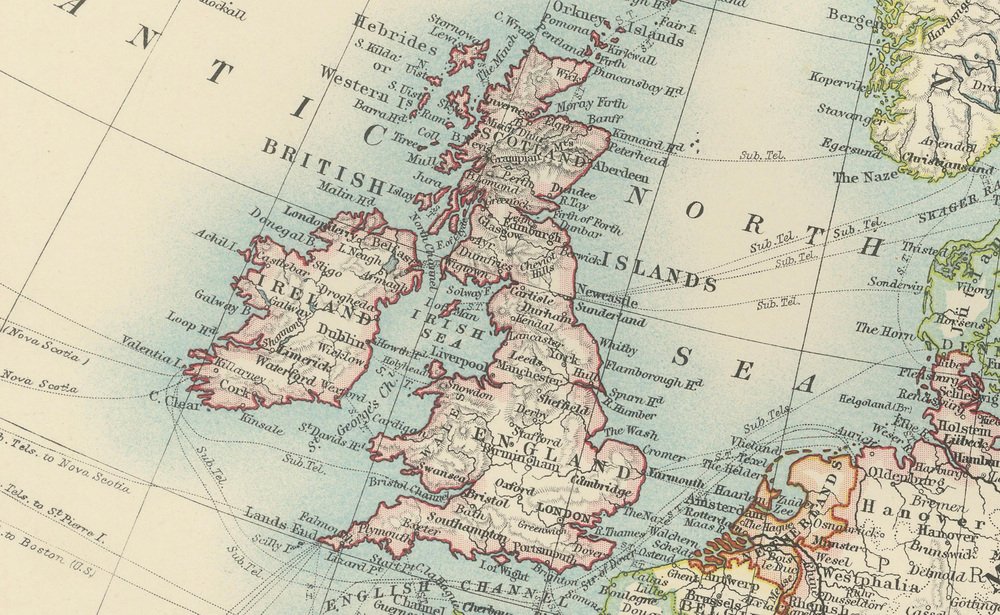 Antique Map of Europe, 1903 for sale at Pamono
